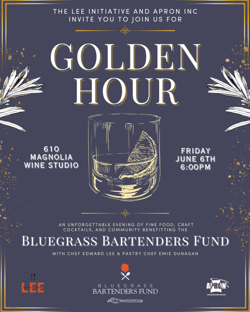 Golden Hour Event, supporting the Bartenders Fund – APRON Inc.